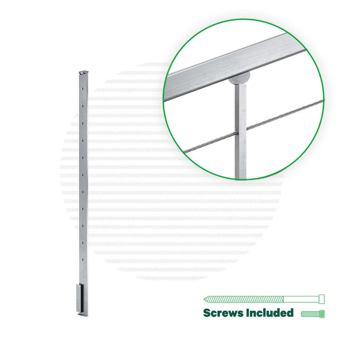 Venture Series Side Mount Stainless Steel Cable Railing Line Post